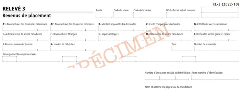 Relevé 3 : Revenus de placement | Gouvernement du Québec