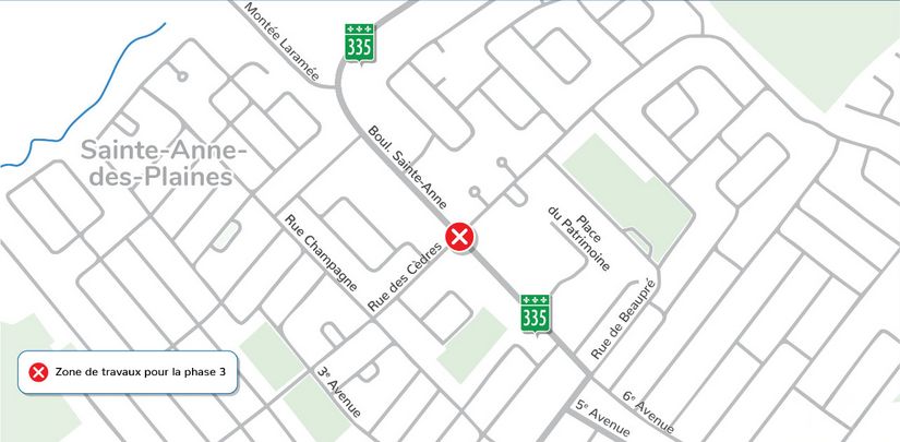Travaux de réaménagement de la route 335 à Sainte-Anne-des-Plaines ...