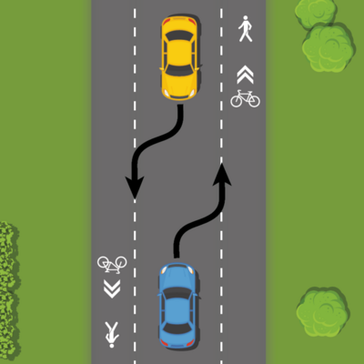 Rules for driving on a roadway with a two-way centre lane ...