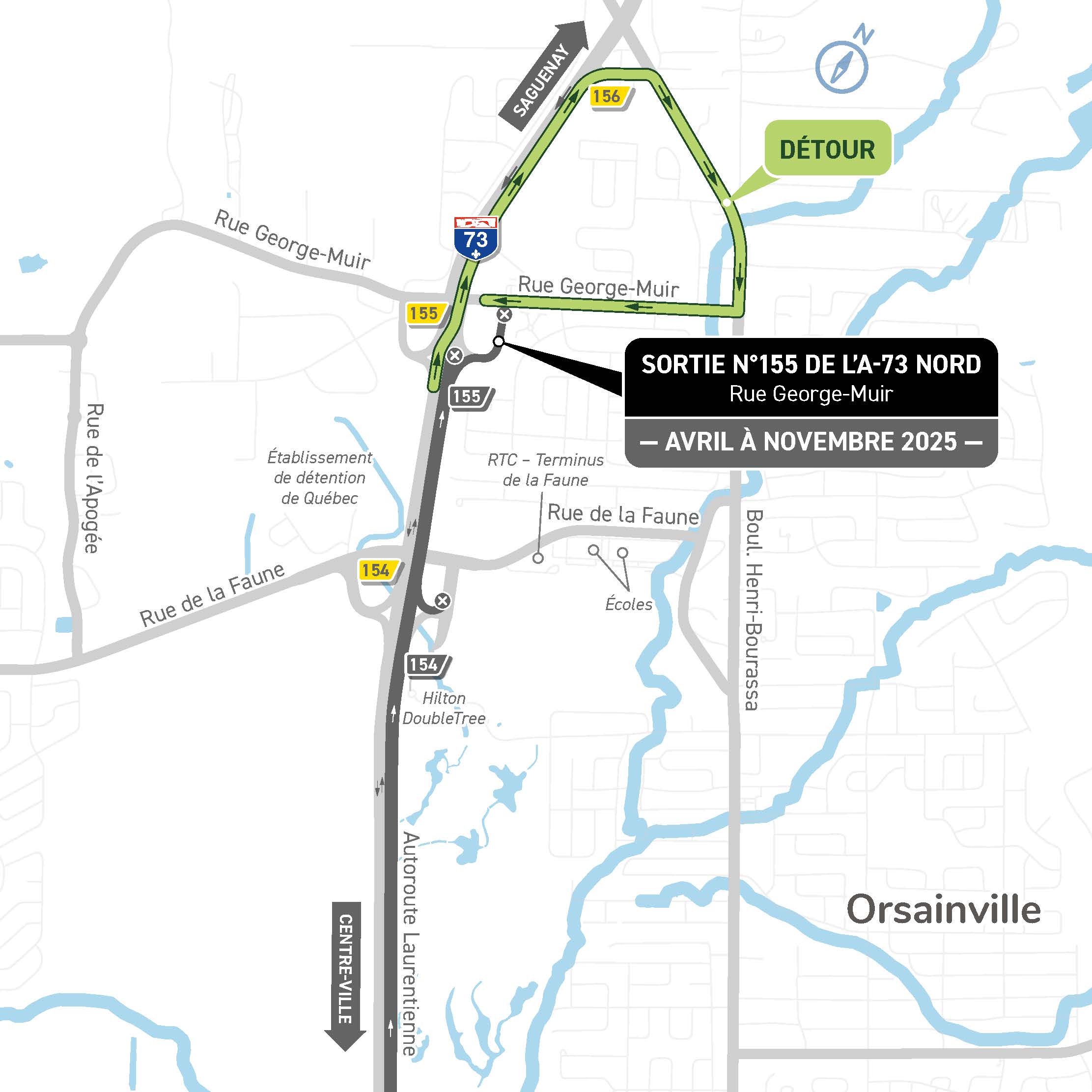 Reconstruction des ponts d’étagement de l’autoroute 73, au-dessus de la ...