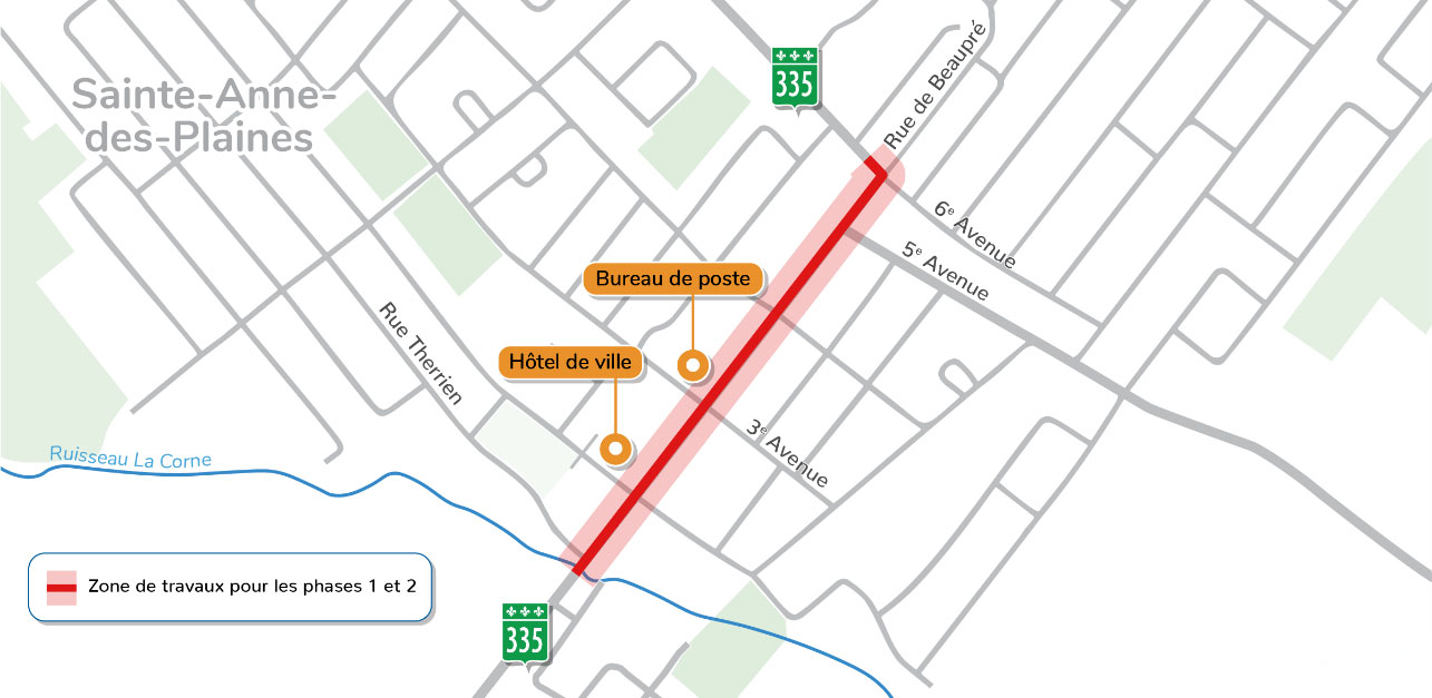 Travaux de réaménagement de la route 335 à Sainte-Anne-des-Plaines ...
