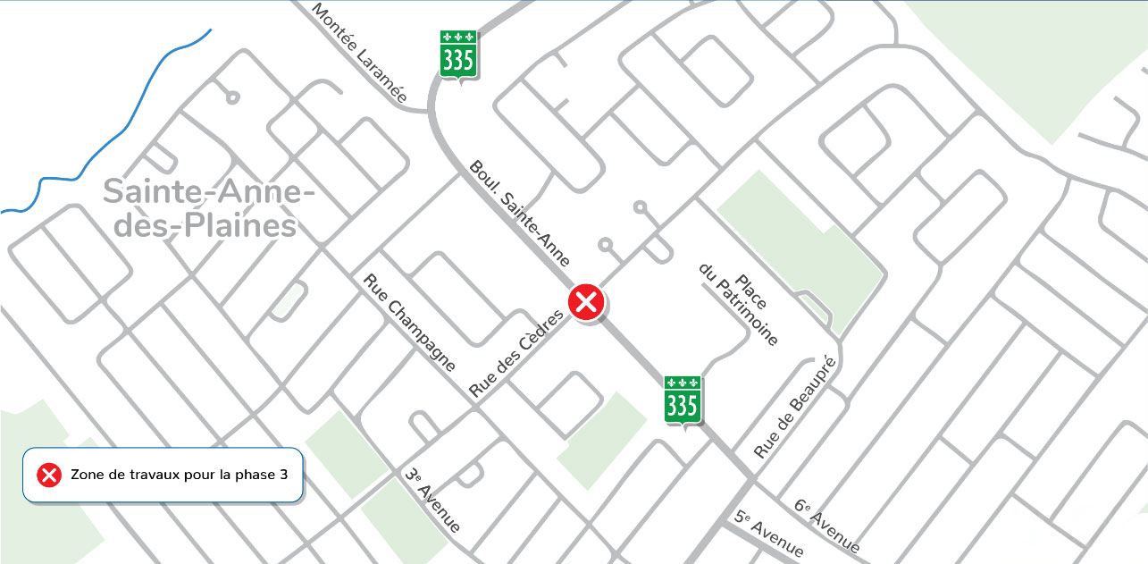 Travaux de réaménagement de la route 335 à Sainte-Anne-des-Plaines ...