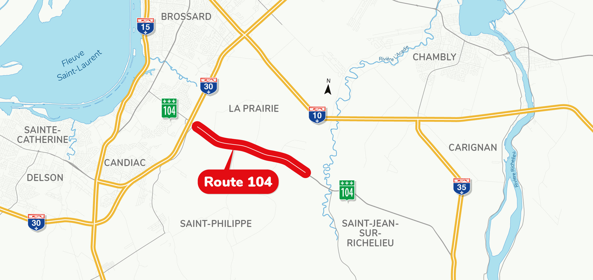 Réaménagement de certaines intersections de la route 104 à La Prairie ...