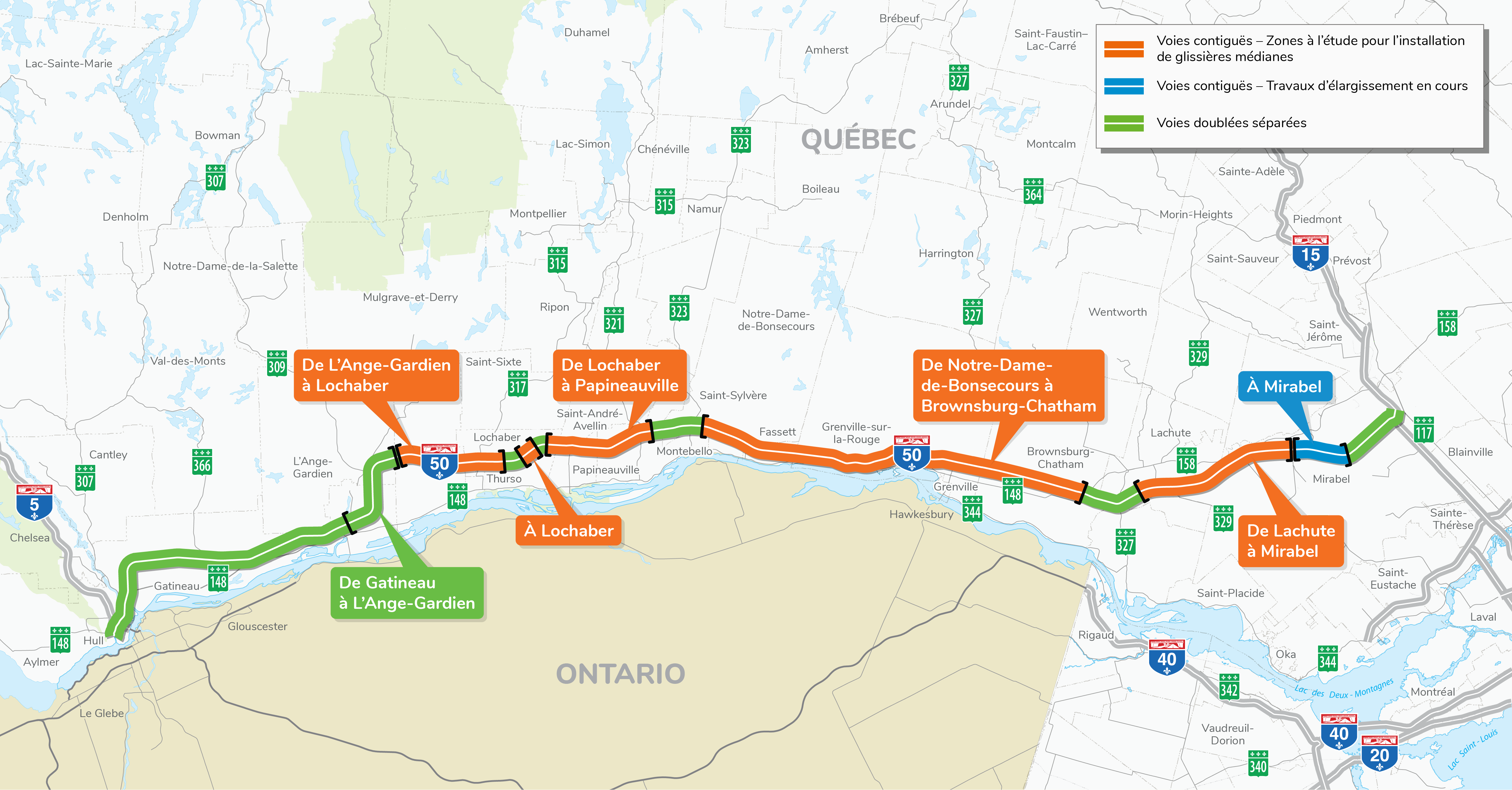 Autoroute 50 entre Gatineau et Mirabel : élargissement et réaménagement ...