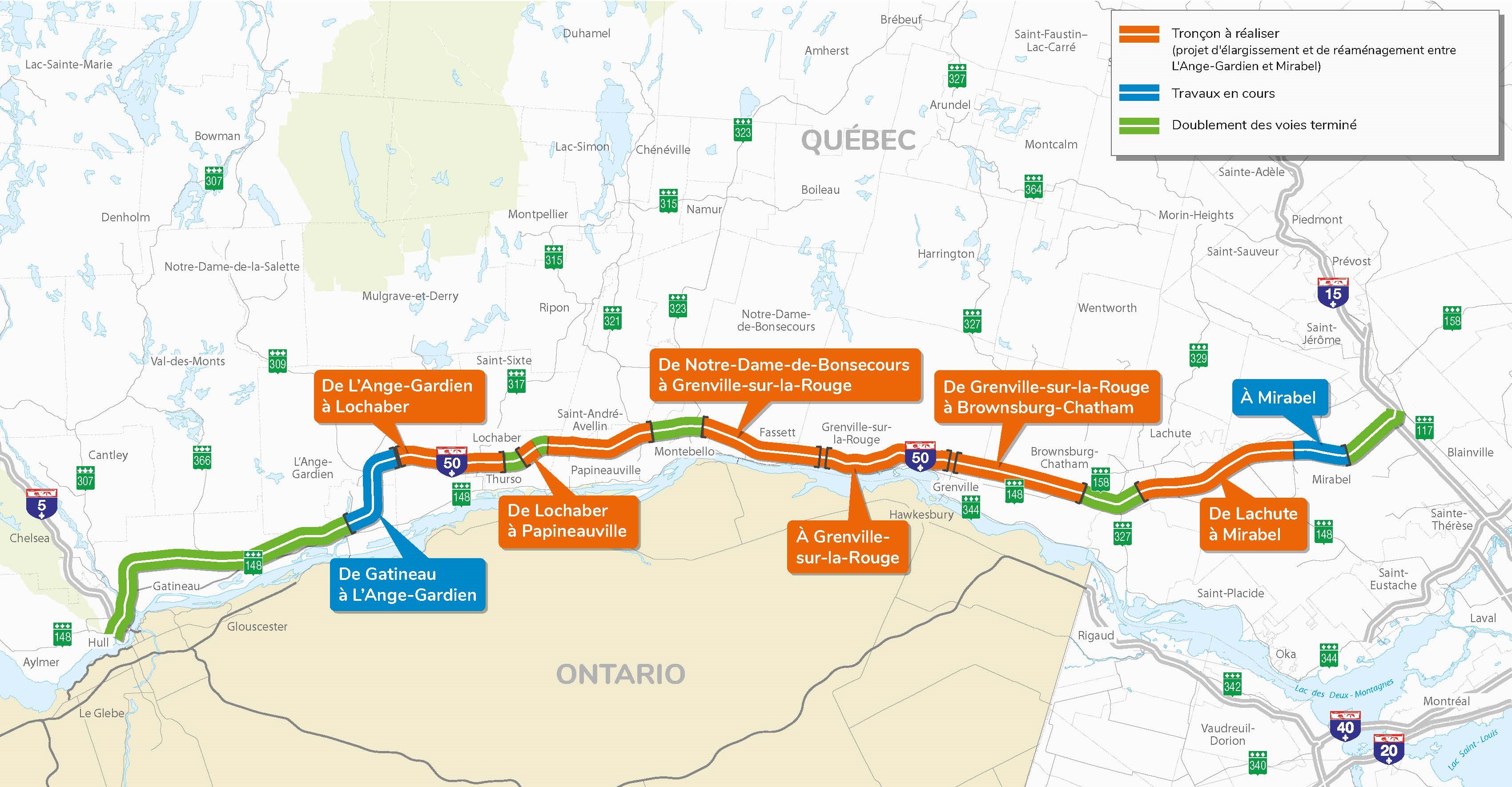 Élargissement et réaménagement de l'autoroute 50 - Fermeture de la ...