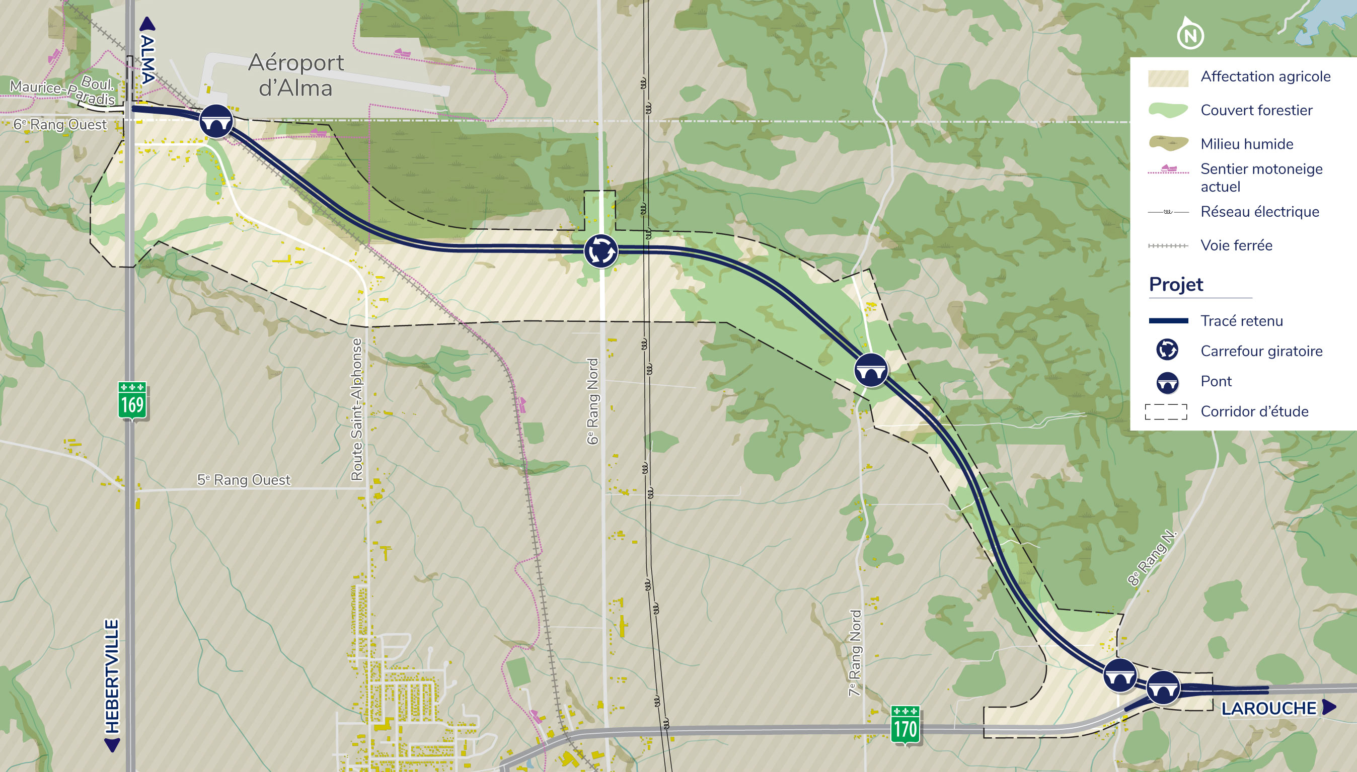 Construction de la route 170 à Saint-Bruno et de la route 169 vers Alma ...